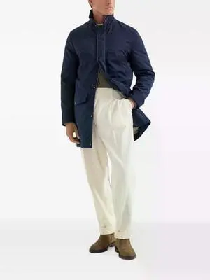 Brunello Cucinelli Water-resistant Microfiber Parka With Thermore® Padding And Detachable Hood - Blue