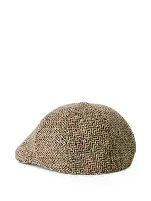 Brunello Cucinelli Dazzling & Sparkling Virgin Wool Chevron Flat Hat