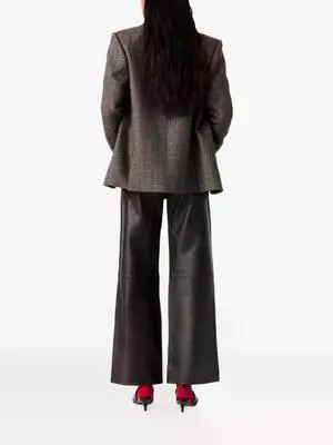 Maje Leather Straight-leg Trousers