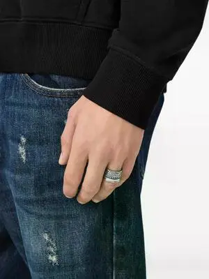 MAISON MARGIELA Floral-engraved Layered Ring