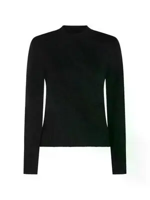 MAISON MARGIELA Logo-embroidered Crew Neck Sweater - Black