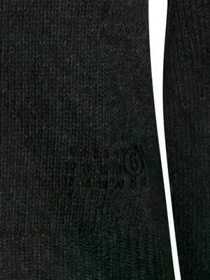 MAISON MARGIELA Logo-embroidered Crew Neck Sweater - Black