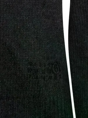 MAISON MARGIELA Logo-embroidered Crew Neck Sweater - Black