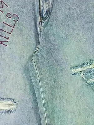 BOREDOM KILLS Scribble Distressed Jeans - Blue