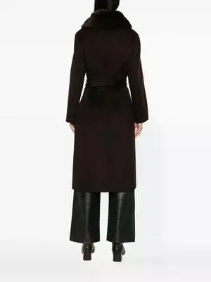 Maje Faux-fur Collar Belted Coat