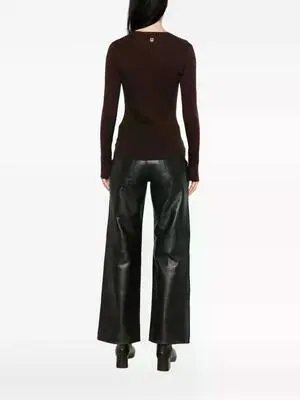 Maje Ribbed-knit Crew Neck Long-sleeve Sweater