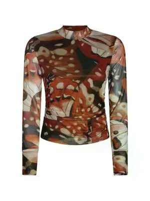 Farm Rio Graphic-printed Top - Orange