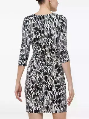 MORGAN Abstract-print Ruched Mini Dress