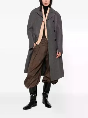 JIL SANDER Double-breasted Wool Coat - Grey