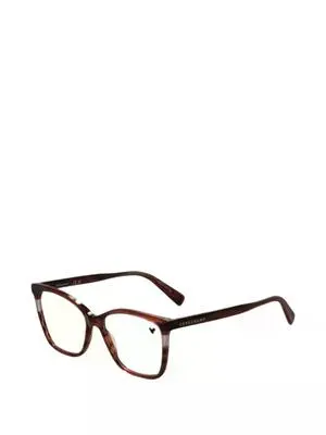 Longchamp Striped Rectangle-frame Glasses - Brown