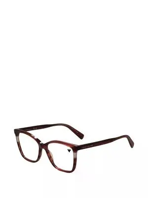 Longchamp Striped Rectangle Eyeglasses - Brown