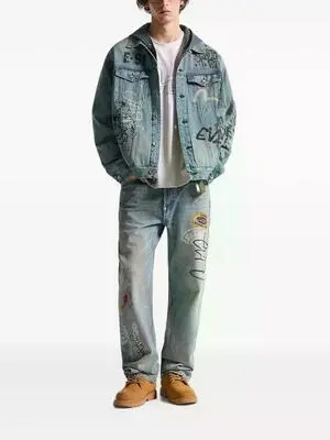 EVISU Fortune Theme Hand-painted Denim Jacket