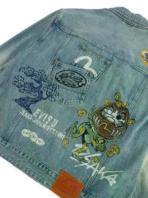 EVISU Fortune Theme Hand-painted Denim Jacket
