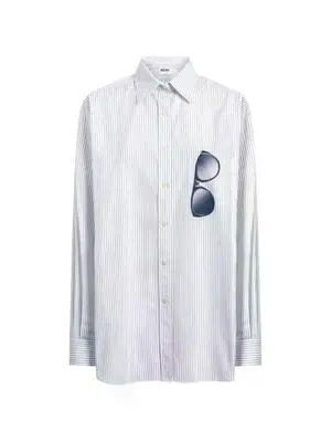 Moschino Printed Cotton Poplin Shirt - White