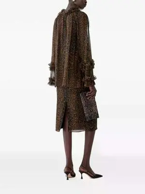 Carolina Herrera Leopard-print Silk Midi Skirt