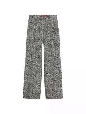 Hugo Regular-fit Trousers In Stretch Herringbone Fabric - Grey