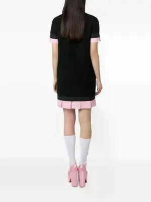 Moschino Bouclé Wool Dress With Contrast Collar