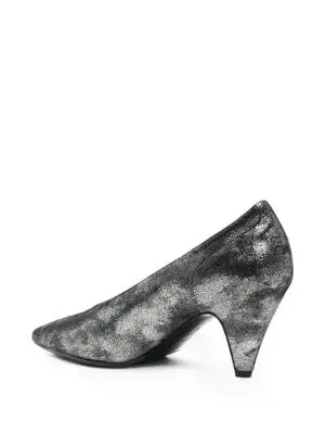 DEL CARLO Crackle-effect Pointed-toe Pumps