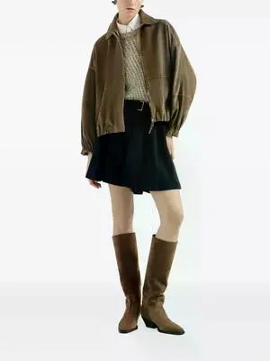 Brunello Cucinelli Monili Chevron Shorts With Belt