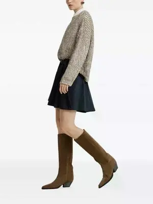 Brunello Cucinelli Monili Chevron Shorts With Belt