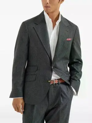 Brunello Cucinelli Virgin-wool Flannel Deconstructed Cavallo Blazer