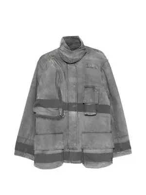6397 Fireman Multi-pocket Cotton Coat - Grey