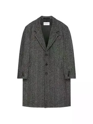Givenchy Herringbone Tailored Coat - Black