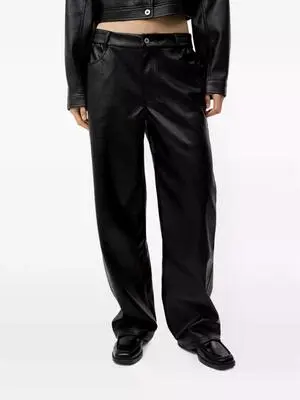 Hugo Relaxed-fit Faux Leather Trousers With Patch Pockets