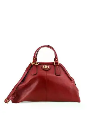 Gucci Re Top Handle Bag Leather Medium Satchel - Red