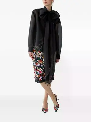 Carolina Herrera Silk Organza Pussy-bow Blouse