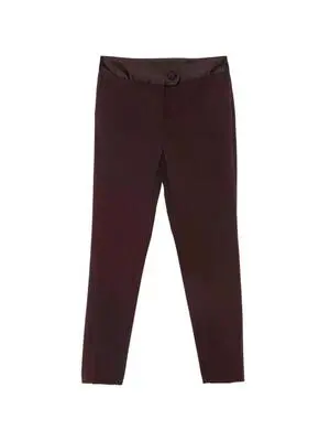 Imperial Cotton Trousers With Satin Waistband - Red