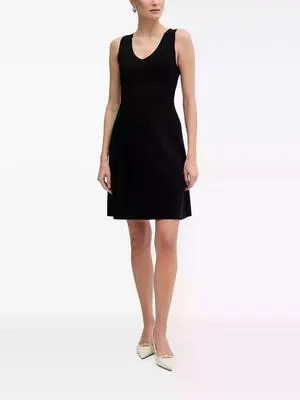 MORGAN Check-pattern Cardigan-layer Mini Dress