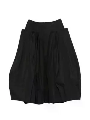 Tibi Pinched-pleat Midi Skirt - Black