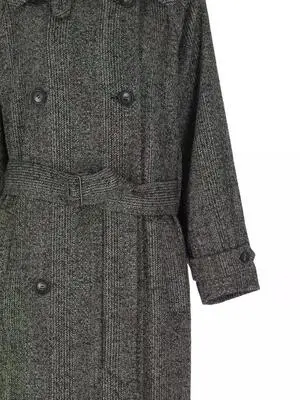 KRISTINA TI Herringbone-pattern Double-breasted Coat