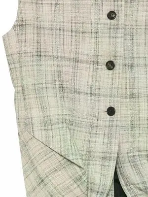 LITKOVSKA Check-pattern Draped Vest