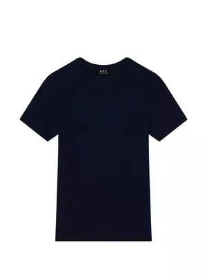 A.p.c. Logo-embroidered Fitted T-shirt - Blue