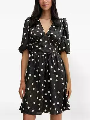 MORGAN Polka-dot Puff-sleeve Mini Dress