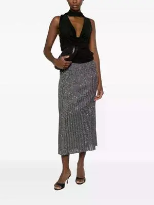 Missoni Midi Sequin-embellished Pleated Skirt - Silver