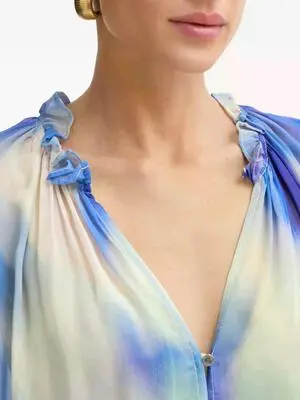 MORGAN Tie-dye Ruffled Shirt