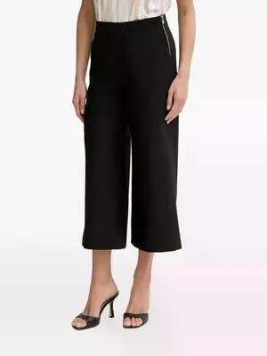 MORGAN Side-zip Cropped Trousers - Black