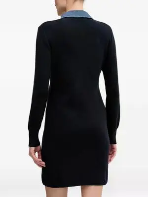 MORGAN Denim-panel Button-up Mini Dress
