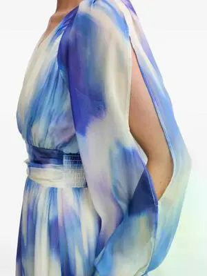 MORGAN Abstract Print Maxi Dress With Slit Sleeves