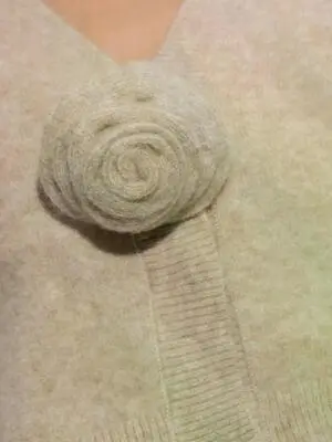 ROTATE BY BIRGER CHRISTENSEN Knit Flower Cardigan Beige