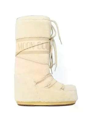 Moon Boot Icon Fleece Lace-up Boots - Neutrals