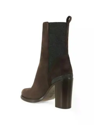 Brunello Cucinelli Monili-chain Suede Ankle Boots