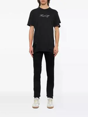 MASTERMIND WORLD Distressed Slogan-print T-shirt - Black