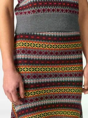 Monse Fair Isle Asymmetric Skirt