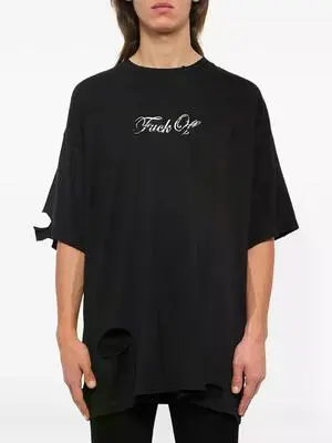 MASTERMIND WORLD Distressed Skull-print T-shirt - Black