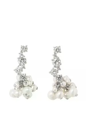 Completedworks Pearl-embellished Drop Earrings - Silver