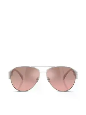 Versace Greca Pilot-frame Sunglasses - Silver
